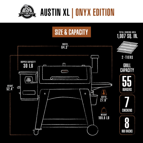 Pit Boss Austin XL 1000 Sq in Wood Fired Pellet Grill and Smoker – Ony ...